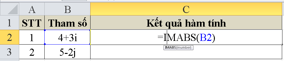 Hướng dẫn sử dụng hàm tính imabs trong excel